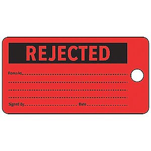 Amazon.com : Cardstock Rejected Black/Red Tag 3"X5-3/4" PK25 ...