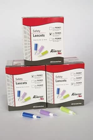 Amazon.com: Pro Advantage P929028 Safety Lancet, 28G, Micro Flow, 1.2 ...