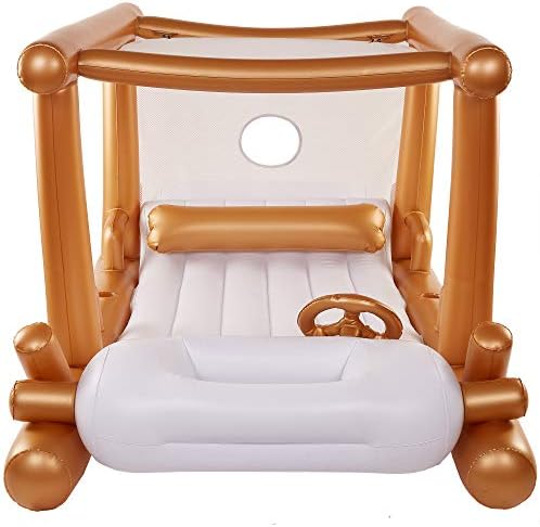 PoolElite Large Car Inflatable Pool Float Lounger with UPF 50 Sunshade ...