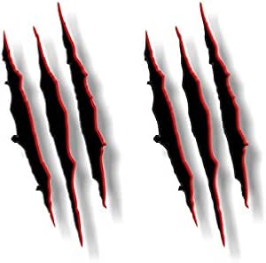 Amazon.com - 2 Black Ripped Claw Marks 9" Vinyl Sticker Decals Raptor ...