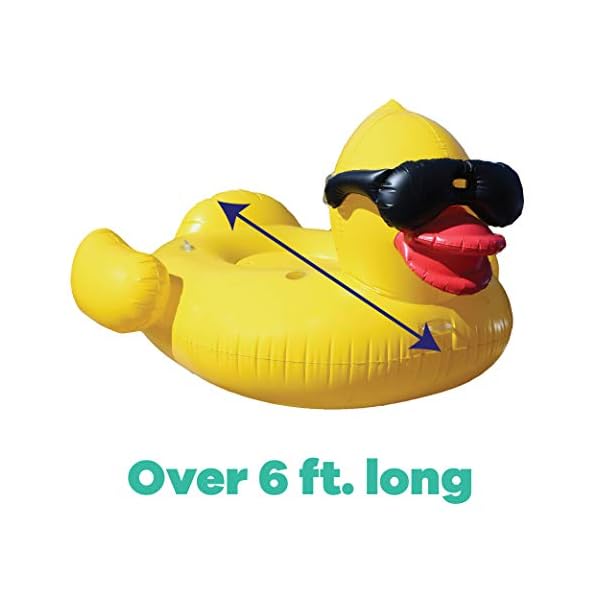GAME 5007 Giant Derby Duck with Pump Inflatable Pool Float, Quick-Fill ...