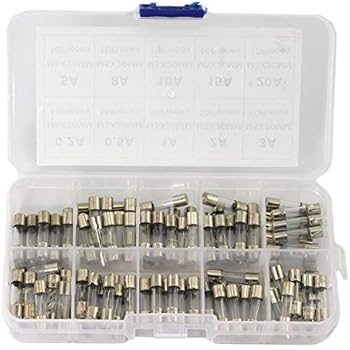 Amazon.com: DGZZI 100PCS/Kit 5X20MM Fast-Blow Glass Fuses Assorted Kit 250V Ampere 0.2A 0.5A 1A ...
