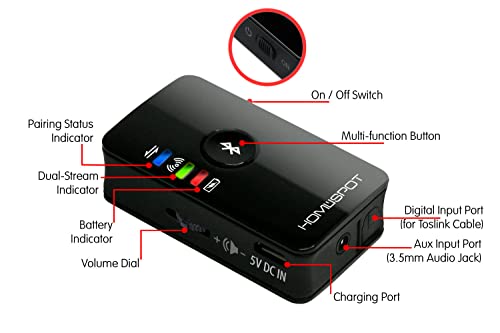 HomeSpot Bluetooth Transmitter for TV Audio Optical Bluetooth Low ...