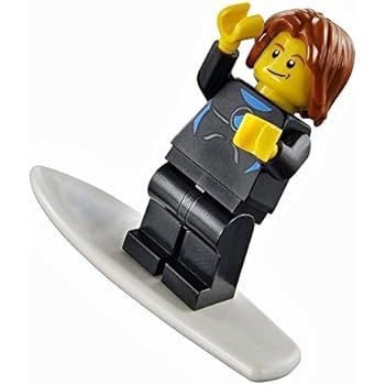 Amazon.com: LEGO City Minifigure: Surfer with White Surfboard: Toys & Games