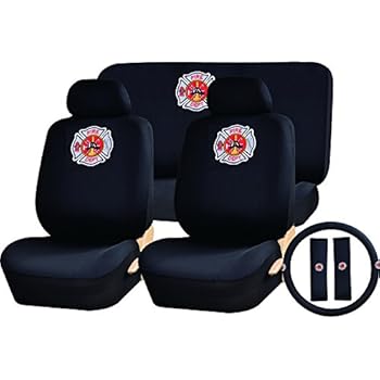 Amazon.com: Front Low Back Seat Covers Set - Fire Fighter Firefighters ...