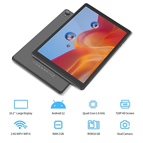PRITOM TAB 10 Tablet 10 inch Android 12 Tabletas 32GB, Quad-Core 1.6Ghz ...