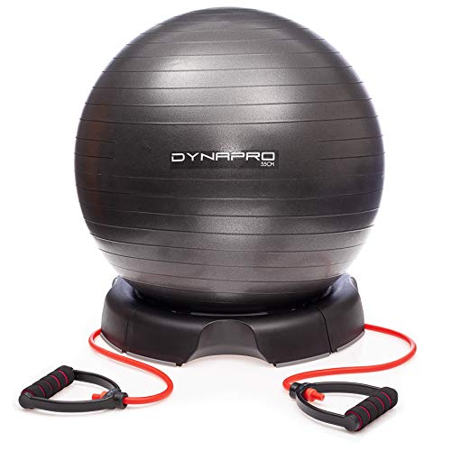 DYNAPRO Exercise Ball Base - Yoga Ball Chair Base with Resistance Band ...