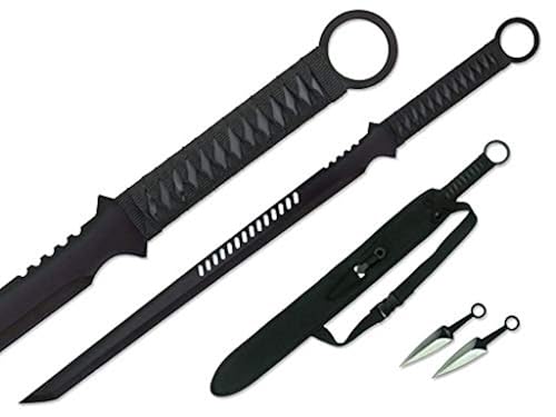 Ninja Sword Machete Throwing Knife Tactical Katana Tanto Blade, 27-Inch ...