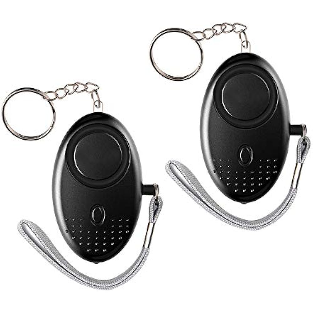 Personal Alarm, 2Pack 140 DB Emergency Safety Key Chain Siren, Self ...