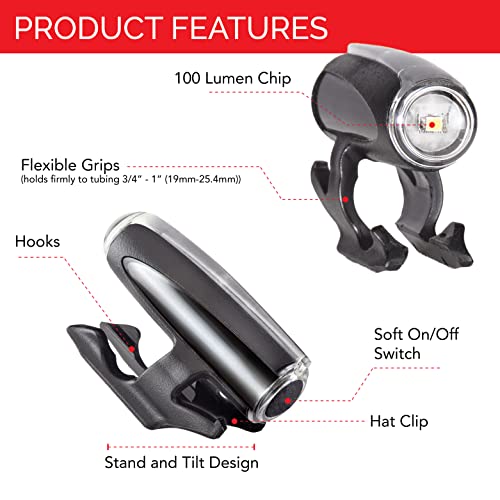 TipSee Light Co Cane-Lite Snap On Hands Free LED Flashlight | 100 Lumen ...