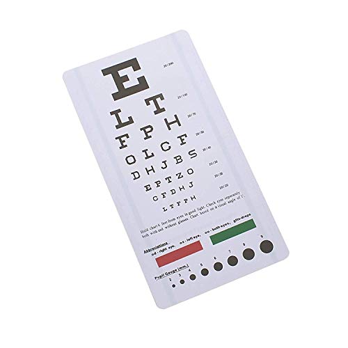 ASA Techmed Snellen Pocket Eye Chart Wall Chart for Visual Acuity with ...