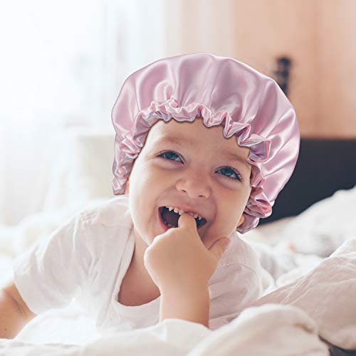 3 Pieces Kids Satin Bonnet Adjustable Sleeping Cap Reversible Satin Cap ...