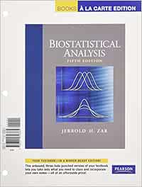 Biostatistical Analysis, Books a la Carte Edition: Zar, Jerrold ...