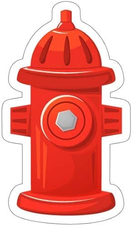 Amazon.com: Red Fire Hydrant - Pack of 4 - StickerVinyl Waterproof ...