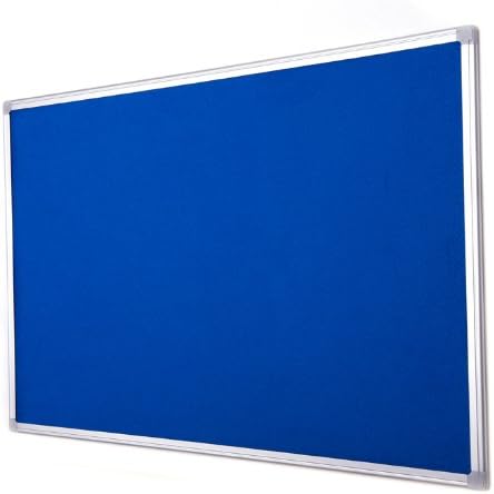 Bi-Office Earth – Notice Board, Blue Felt Board with Aluminium Frame ...