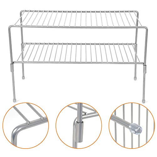 Expandable Stackable Cabinet Shelf Kitchen Counter Rack Organizer ...