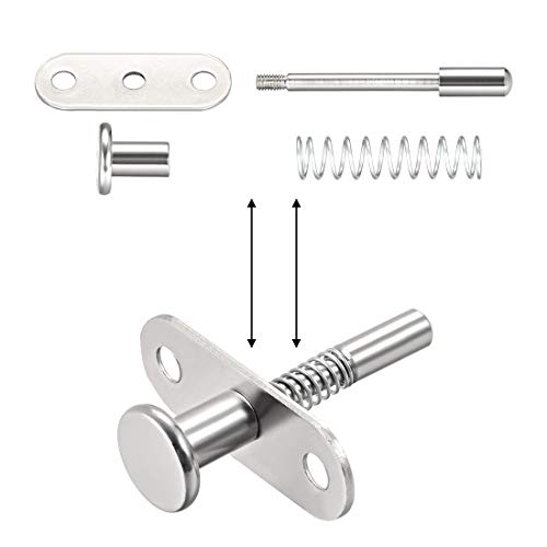 uxcell Plunger Latches Spring-loaded Stainless Steel 6mm Dia Head 6mm ...