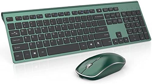 Wireless Keyboard Mouse Combo,J JOYACCESS 2.4G Rechargeable Ultra Slim Full Size Keyboard and ...