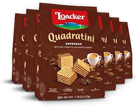 Loacker Quadratini Espresso Wafer Cookies LARGE - 30% Less Sugar ...