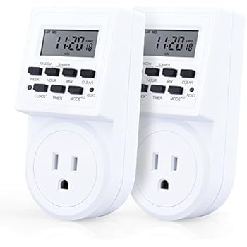 Techbee 7-Day Programmable Digital Countdown Timer Switch with 3-Prong ...