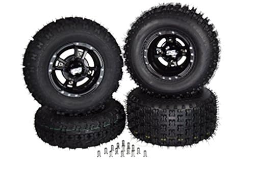 SET 4 Yamaha Raptor 700 (2006-Present) Black ITP SS112 Rims & MASSFX ...