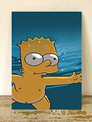 Cuadro decorativo Moderno - Pintura "Bart nadandor" cuadros de los simpson cuadros de ...