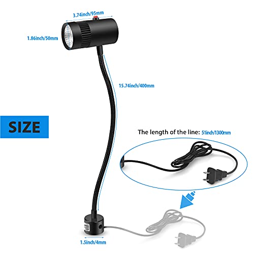 DERSECO Magnetic LED Light Flexible Work Light with Flexible Gooseneck ...