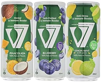 V7 Vitamin Sparkling Drink 100% Natural Flavors 300ml (Pina Colada ...