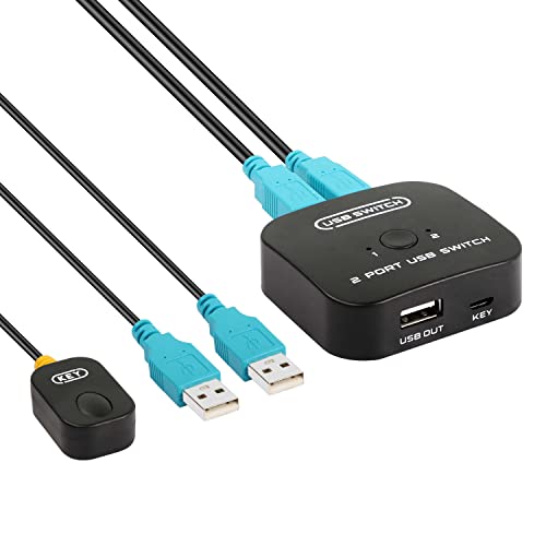 USB Printer Switch,2 Port USB 2.0 Manual Printer Scanner Sharing Switch ...