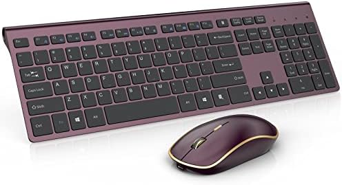 Wireless Keyboard and Mouse, Rechargeable and Full Size Wireless ...
