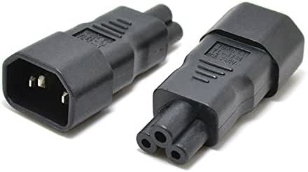 IEC Male C14 to C5 Clover Leaf Female HIFI Audio Power Adaptor Plug ...