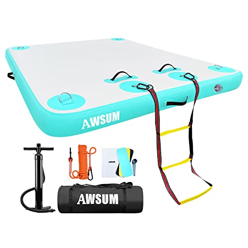 AWSUM 8ft x 6ft x 6inches Inflatable Floating Dock Air Dock Platform ...