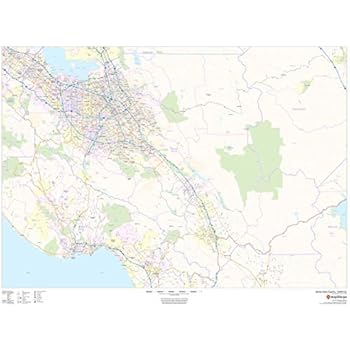 Amazon.com : Santa Clara County, California Zip Codes - 48" x 36" Laminated Wall Map : Office ...