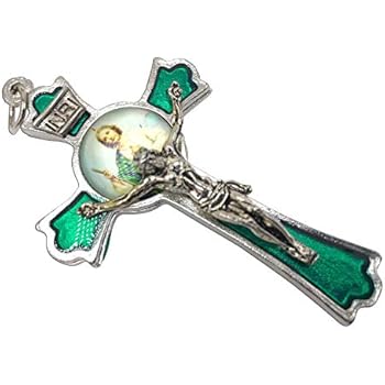 Amazon.com: hand made St Jude Cross Medal Crucifix 3" Tall Silver ...