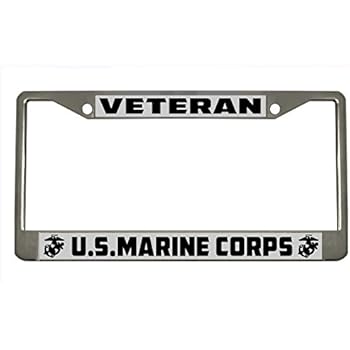 U.S MILITARY MARINE CORPS VETERAN U.S.M.C METAL LICENSE PLATE FRAME NEW ...