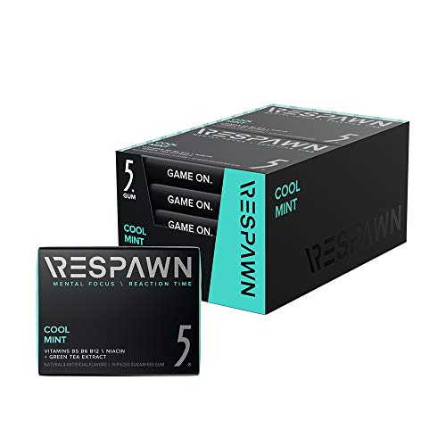 RESPAWN By 5 Mental Focus Gum - Cool Mint - Sugar-Free Chewing Gum ...