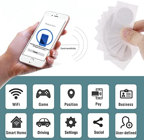12 x NTAG215 NFC Stickers NFC Tags, 25mm (1 inch) Blank Round ...