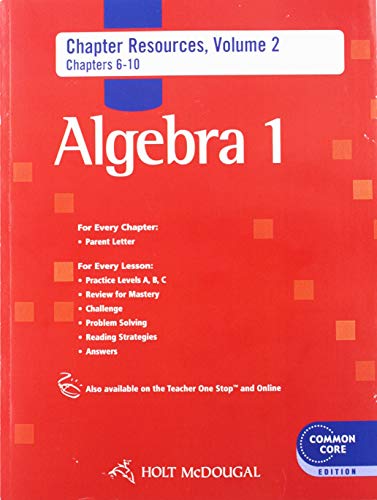 Amazon.com: Holt McDougal Algebra 1: Common Core Chapter Resource Book ...