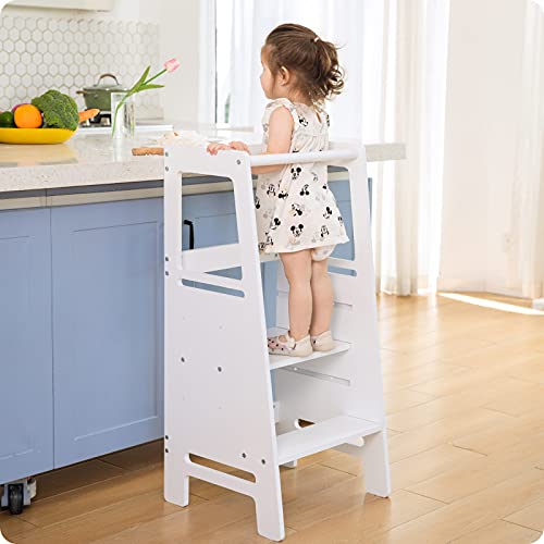 Height Adjustable Kitchen Step Stool for Toddlers, Kids Montessori ...