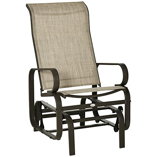Outsunny Outdoor Glider Chair, Gliders for Outside Patio with Smooth ...