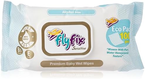 سعر Flyfix Wet Wipes for Sensitive Skin 100psc - Pack of 1 فى السعودية ...