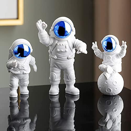 ELECDON Astronaut Ornaments, 3Pcs Astronaut Figure Statue Spaceman ...