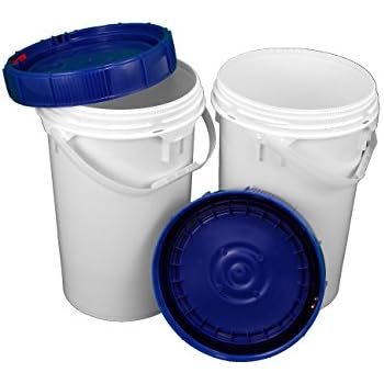 Amazon.com : 2 Screw Top Buckets - 6.5 Gallon, Blue Lid : Everything Else