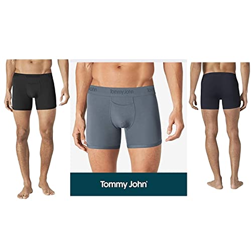 Tommy John Men’s Trunk 4” Underwear - Second Skin Boxers with Supportive Contour Pouch - Barely ...