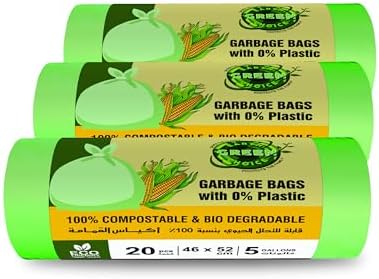 Earth Green Choice Compostable Trash Bags, 46x52 cms, 5 Gallons, Pack ...