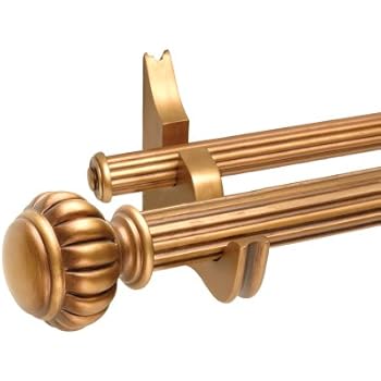 Amazon.com: Designer Hardware Ella 8-Feet Double Drapery Rod Set in ...