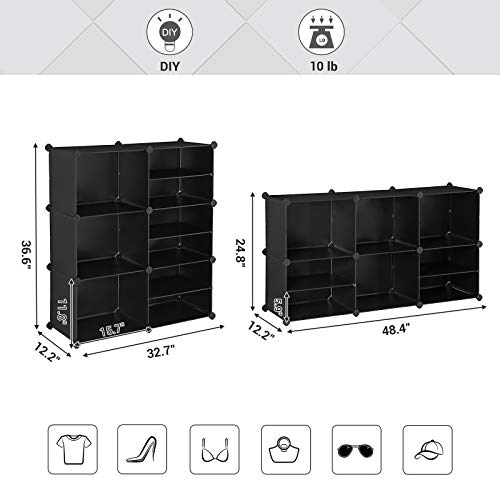 SONGMICS Cube Storage Organizer, Interlocking Plastic Cubes with ...