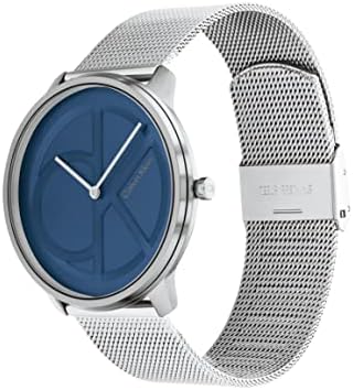 Calvin Klein Unisex's Blue Dial Stainless Steel Watch - 25200031 price ...