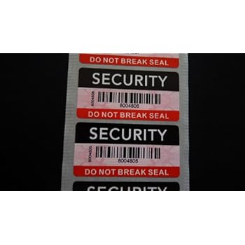 Amazon.com : 1000 X Security Do Not Break Seal Black, White and Red ...