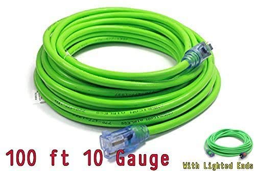 Pizety 100 Ft 10 Gauge Extension Cords 10 3 Contractor Grade 100 Feet ...